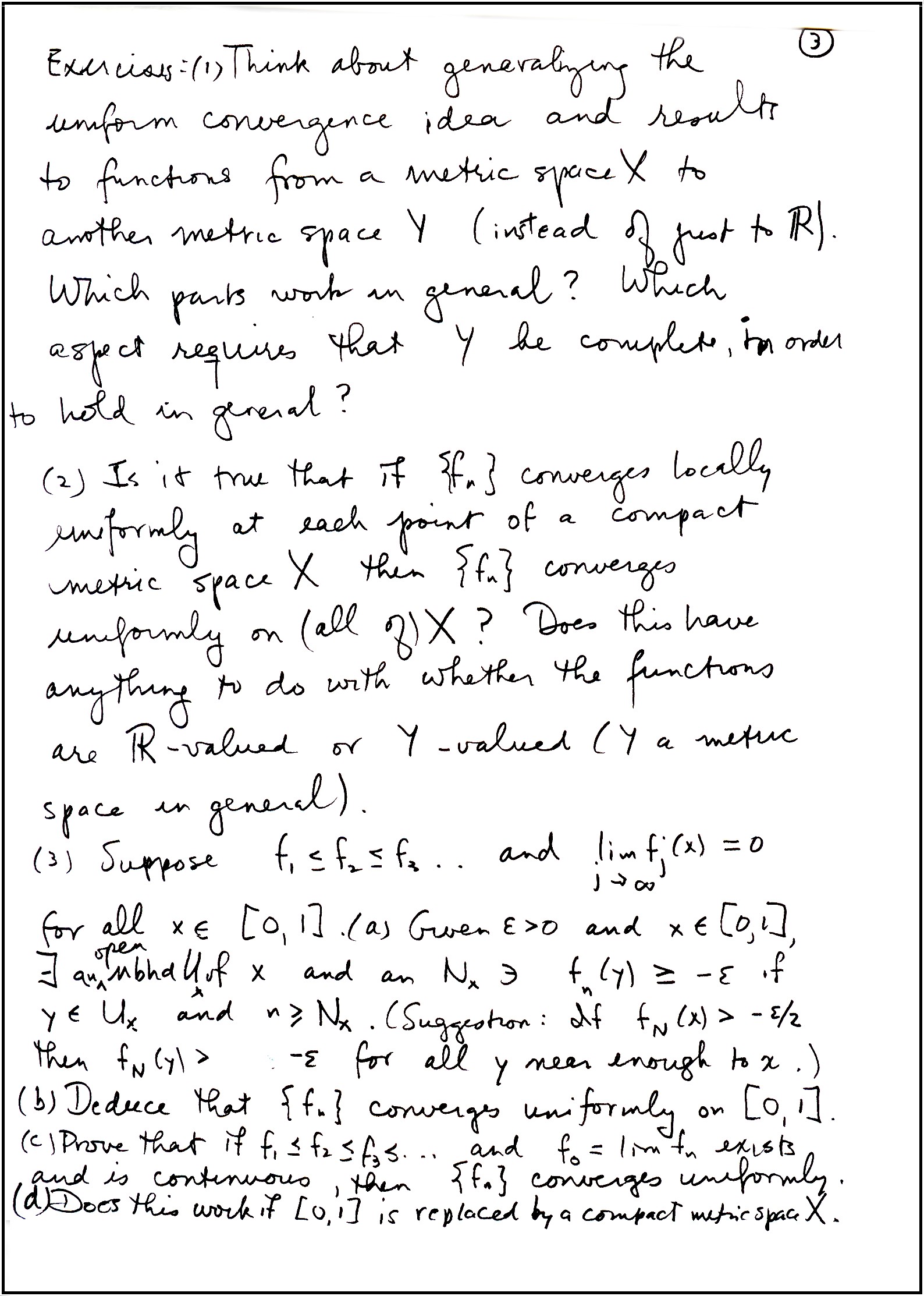 Uniform Convergence of Continuous Functions